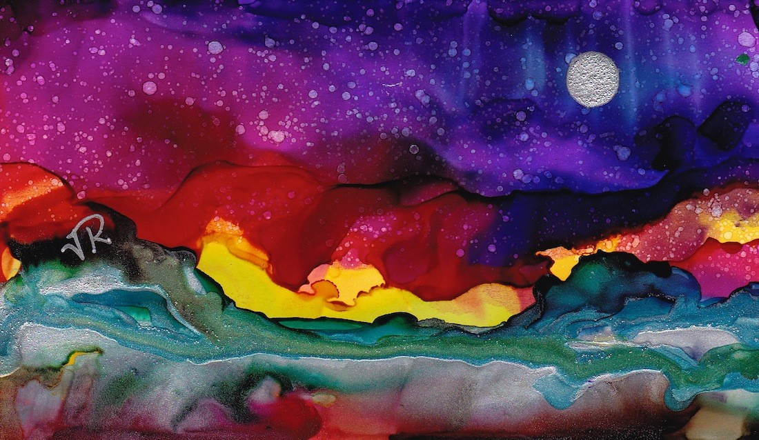 Alcohol inks in the art studio | Alongside You